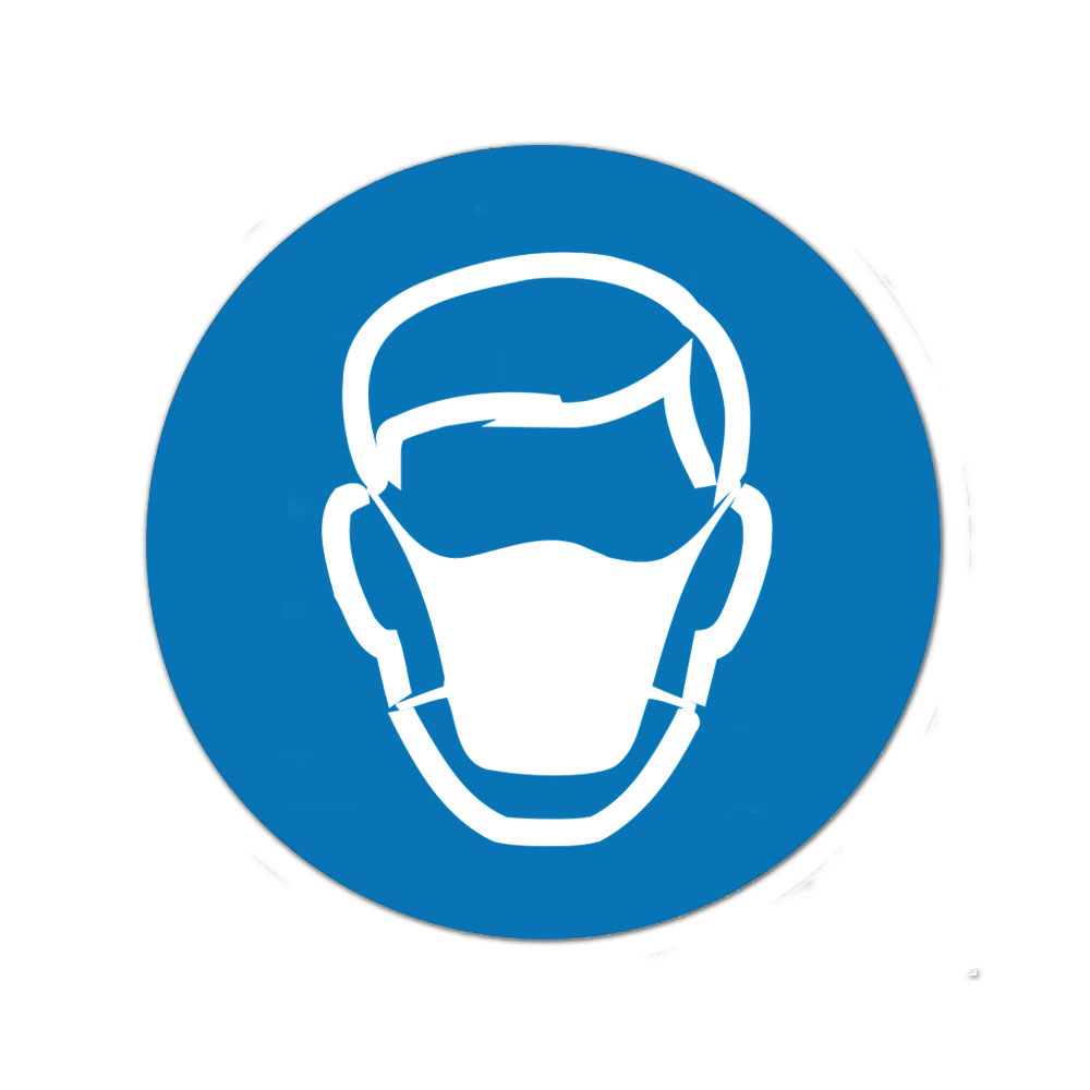 Stofmasker verplicht Ø 200 mm PP blauw bord